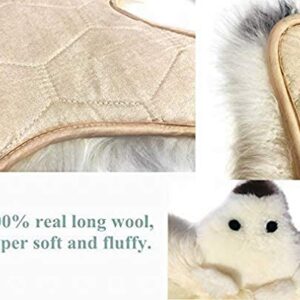 Gracefur Australia Sheepskin Rug Super Soft Cuddly Bear Design Area Rug for Children's Room and Living Room Decorative Carpet Single Pelt (White Bear Rug)