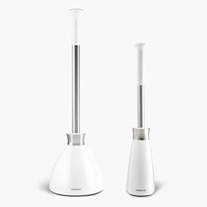 simplehuman Plunger and Toilet Brush Bundle, White