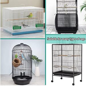 ASOCEA Bird Cage Seed Catcher,Universal Bird Cage Cover Skirt,Adjustable Parakeet Cage Nylon Mesh Netting for Round Square Cages Prevent Scatter and Mess- Black 78.7Inch (Not Include Birdcage)