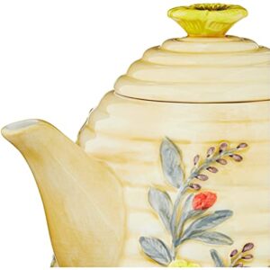 Bee Sweet 32 oz. 3-D Beehive Teapot Ceramic,Multi Colored