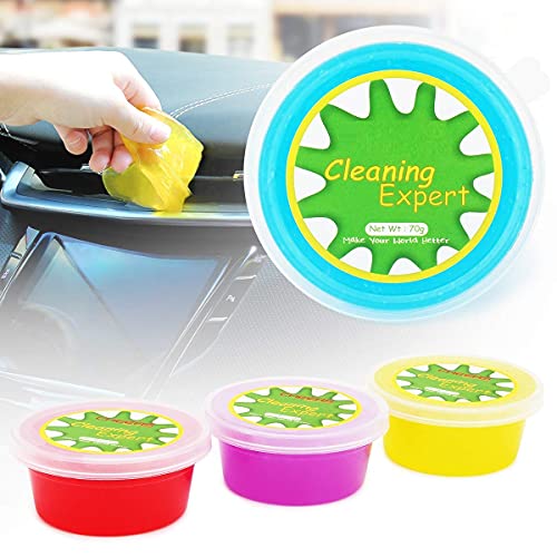 CHEERS DEVICES Cleaning Gel for Car 4-Pack Car Detailing Kit Car Cleaning Kit Supplies Putty for Car Accessories Interior Cleaner Air Vents Computer Vacuum Universal Dust PC Laptop Keyboards -280g