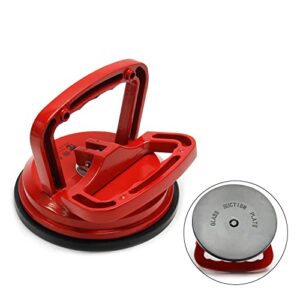 Utoolmart Vacuum Suction Cup Glass Lifter for Glass/Tiles,Dent Remover Gripper Aluminum Sucker Plate, Double Handle Locking Red