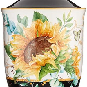 Certified International Sunflower Fields 3 Piece Canister Set, 52 oz, 74 oz, 96 oz. Capacity, Multi Colored