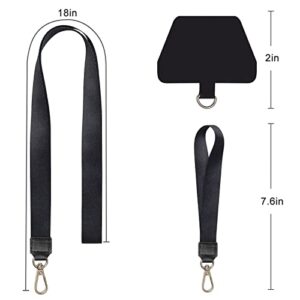 SHANSHUI Phone Lanyard, Neck Strap and Wrist Tether Key Chain Holder Universal for Phone Case Anchor Fit All Smartphones-Black