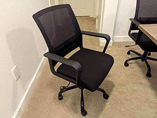 CLATINA Ergonomic Rolling Mesh Desk Chair with Executive Lumbar Support and Adjustable Swivel Design for Home Office Computer Black 4 Pack