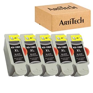 replacements for kodak 10xl 10b 10 black compatible ink cartridge 5 pack black ink use for kodak 5100 5300 5500 esp3250 esp5250 esp3 esp5 esp7 esp9 hero 7.1, 9.1 printers