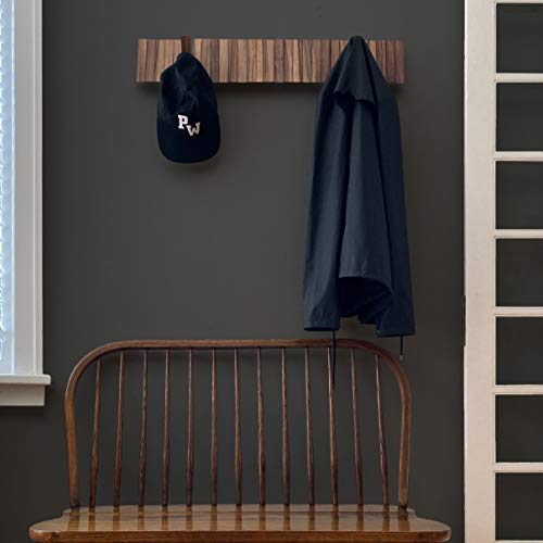 ILOVEHANDLES Wall-Mounted Coat Rack with 25 Hooks, Black Walnut Switchboard