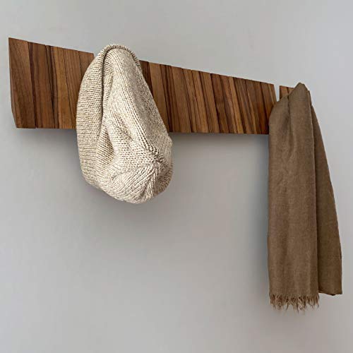 ILOVEHANDLES Wall-Mounted Coat Rack with 25 Hooks, Black Walnut Switchboard