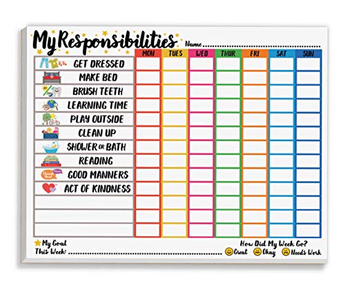 Tiny Expressions Weekly Responsibility Chart Notepad for Kids (My Responsibilities)