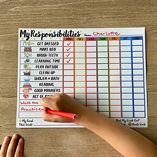 Tiny Expressions Weekly Responsibility Chart Notepad for Kids (My Responsibilities)