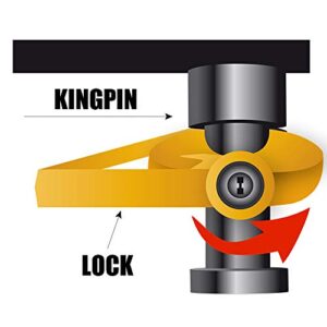 KAYCENTOP Kingpin Lock Fifth Wheel Lock Heavy Duty Alloy 5th Wheel Security Anti Theft King Pin Lock with Caution Tag Great Deterrent for Trailers Tractor RV