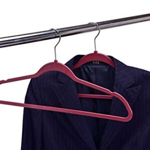 Quality Hangers Clothes Hangers 50 Pack - Non-Velvet Plastic Hangers for Clothes -Heavy Duty Coat Hanger Set -Space-Saving Closet Hangers with Chrome Swivel Hook, Non-Flocked Hangers, Raspberry