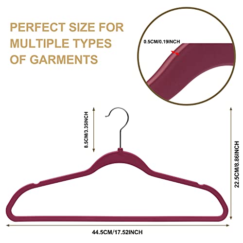 Quality Hangers Clothes Hangers 50 Pack - Non-Velvet Plastic Hangers for Clothes -Heavy Duty Coat Hanger Set -Space-Saving Closet Hangers with Chrome Swivel Hook, Non-Flocked Hangers, Raspberry