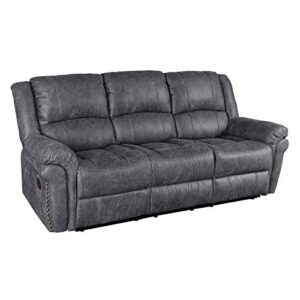 hawthorne collections socorro reclining reclining sofa - gray