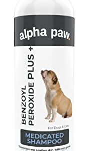 Smiling Paws Pets - Itch Relief Shampoo for Pets - Contains Benzoyl Peroxide - Kills Fleas - Relieves Allergies, Itching, Dermatitis, Mange, Dandruff, Mites, Acne, Demodex, Seborrhea, Pyoderma - 12oz