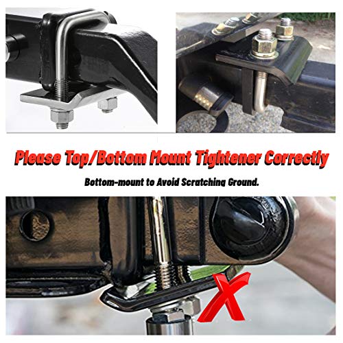 CZC AUTO Hitch Tightener 304 Stainless Steel Heavy Duty Anti-Rattle Stabilizer for1.25 2 Inch Hitch, Rust-Free Lock Down Hitch Stabilizer for Hitch Tray Cargo Carrier Bike Rack Trailer Ball Mount