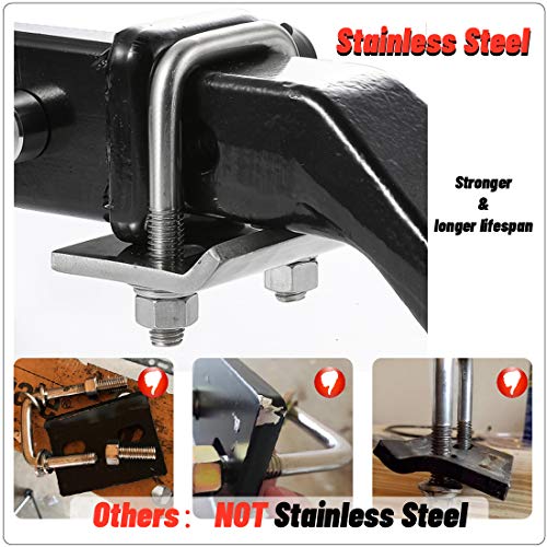 CZC AUTO Hitch Tightener 304 Stainless Steel Heavy Duty Anti-Rattle Stabilizer for1.25 2 Inch Hitch, Rust-Free Lock Down Hitch Stabilizer for Hitch Tray Cargo Carrier Bike Rack Trailer Ball Mount