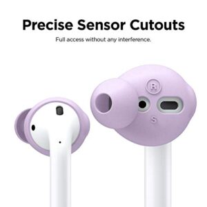 elago Earbuds Cover Designed for Apple AirPods 2 & 1 or EarPods, Silicone Ear Tips, Ear Grip, Sound Quality Enhancement [4 Pairs: 2 Large + 2 Small] (Lavender)