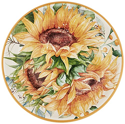 Certified International Sunflower Fields 9" Soup/Pasta Bowls, Set of 4, Multi Colored