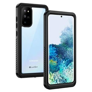 lanhiem for samsung galaxy s20 case, ip68 waterproof dustproof shockproof case with built-in screen protector, heavy duty full body protective cover for galaxy s20 5g, black/clear