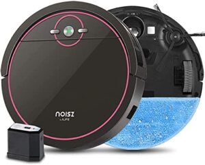 noisz by ilife s5 pro robot vacuum and mop 2 in 1, electrowall, automatic self-charging, water tank，tangle-free, quiet, ideal for pet care, hard floor and low pile carpet, black