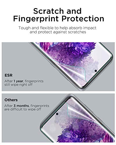 ESR TPU Screen Protector Compatible with Samsung Galaxy S20 Plus [2-Pack + 1 Extra for Practice] [Full-Coverage Liquid Skin] [Easy Installation Kit] for The Galaxy S20 Plus