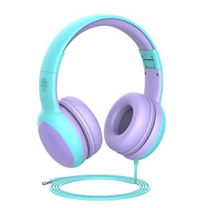 gorsun kids headphones with limited volume, children's headphone over ear, toddler headphones for boys and girls, wired headset earphones for children