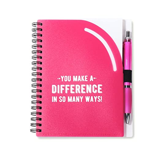 Cheersville Motivational Journal & Pen Gift Set - Pink Cover with Pen, Pen Loop, and Inner Pocket - Onboarding Teamwork Gifts