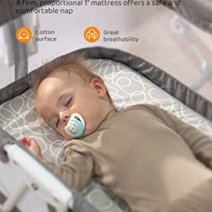 besrey Bassinet for Baby, 3 in 1 Portable Baby Bassinets, Rocking Cradle Bed, Easy Folding Bedside Sleeper Crib, Quick-Fold for Newborn Infant, up to 33 lb Compact Storage, Mattress and Net Included