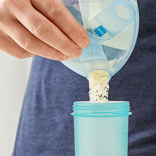 GTI Shaker Bottle - Fitness Sports Classic Protein Mixer Shaker Bottle, BPA Free, Auto-Flip Leak-Proof Lid, Handle and Mixing Ball Included - 24 Ounce, Blue.