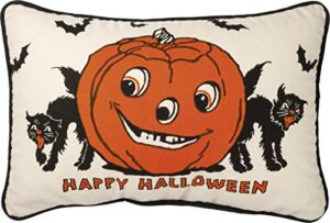 primitives by kathy retro-inspired throw pillow, 1 count (pack of 1), happy halloween