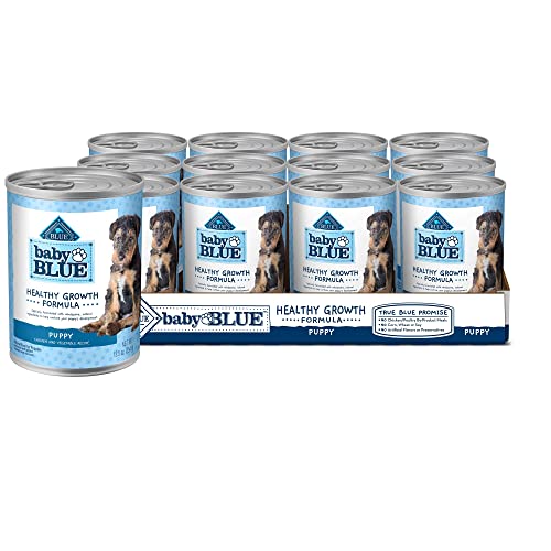 Blue Buffalo Baby BLUE Healthy Growth Formula Natural Puppy Wet Dog Food, Chicken and Vegetable Recipe 12.5-oz Cans (Pack of 12)