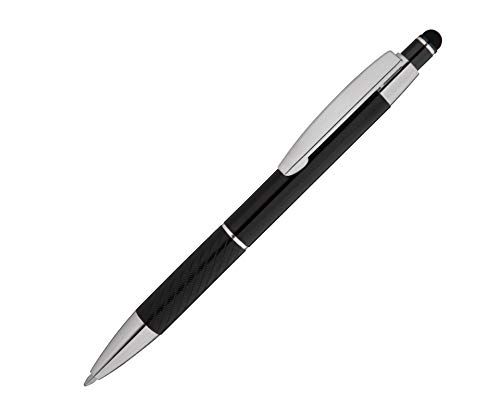 Customized Pens with Stylus - The Prestige Metal Pen - Custom Printed Name Pens with Black Ink Personalized & Imprinted with Logo or Message -Great Gift Ideas- FREE PERSONALIZATION - 6 pack (Black)