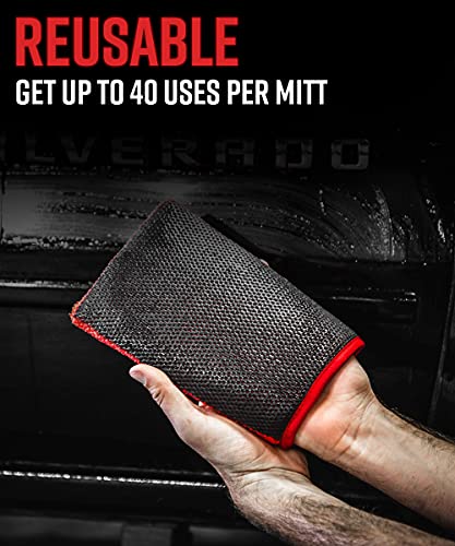 Adam's Clay Mitt (2 Pack) - Medium Grade Clay Bar Infused Mitt | Car Detailing Glove Quickly Removes Debris from Your Paint, Glass, Wheels, & More