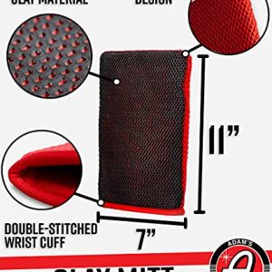 Adam's Clay Mitt (2 Pack) - Medium Grade Clay Bar Infused Mitt | Car Detailing Glove Quickly Removes Debris from Your Paint, Glass, Wheels, & More