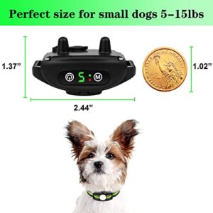 Bark Collar for Small Dogs 5-15lbs Small Dog Bark Collar No Shock Bark Collar Rechargeable Anti Bark Collar Shockless with Adjustable Sensitivity and Intensity Beep Bark Collar for Small Medium Dogs