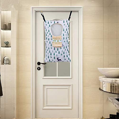 Amlrt Adjustable Door-Hanging Laundry Hamper with Stainless Steel Hooks , Hanging Laundry Bag