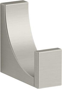 kohler k-26569-bn minimal robe hook, vibrant brushed nickel