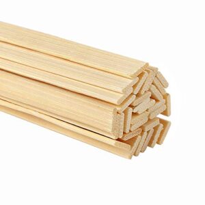 pllieay 60 pieces bamboo sticks wooden craft sticks extra long sticks for crafting (15.7 inches length × 3/8 inches width)