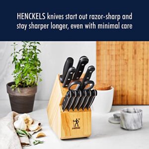 HENCKELS Solution Razor-Sharp 5.5-inch Hollow Edge Santoku Knife, German Engineered Informed by 100+ Years of Mastery, Black/Stainless Steel