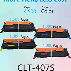 MM MUCH & MORE Compatible Toner Cartridge Replacement for Samsung CLP-325 CLT-409S CLT-407S used for CLX-3185FW 3185N CLP-320N CLP-321N CLP-325W CLX-3170 Printer (Black, Cyan, Magenta, Yellow, 4-Pack)