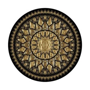 Festive Sun Mandala with Golden and Black Pattern PopSockets PopGrip: Swappable Grip for Phones & Tablets