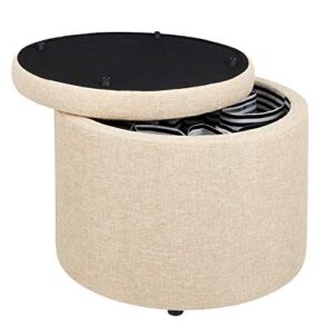 FIRST HILL FHW Round shoes stool with TAN Fabric