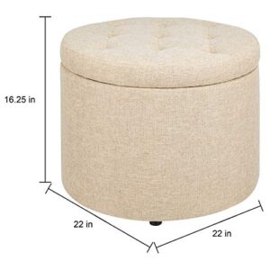 FIRST HILL FHW Round shoes stool with TAN Fabric