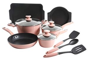 oster cookware set, 12-piece, dusty rose