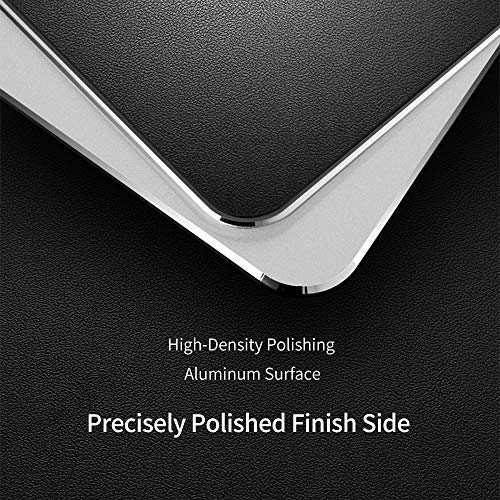 Metal Aluminum Mouse Pad, Office and Gaming Thin Hard Mouse Mat Double Sided Waterproof Fast and Accurate Control Mousepad for Laptop, Computer and PC,9.45 X 7.87 Inch,Silver