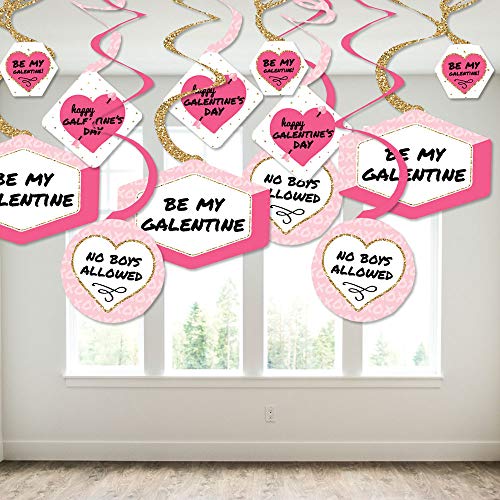 Big Dot of Happiness Be My Galentine - Galentine’s and Valentine’s Day Party Hanging Decor - Party Decoration Swirls - Set of 40