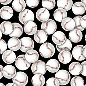 Baseballs Anti-Pill No-Sew Throw Fleece Fabric Kit (72x60)