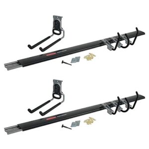 rubbermaid fasttrack garage storage system 5 piece all in one rail and hook kit (2 pack)