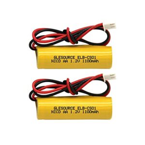 glesource aa 1100mah 1.2v emergency light battery compatile for elb-cs01, exr el 122 c4t,custom 332,unitech osa268(2 pack)